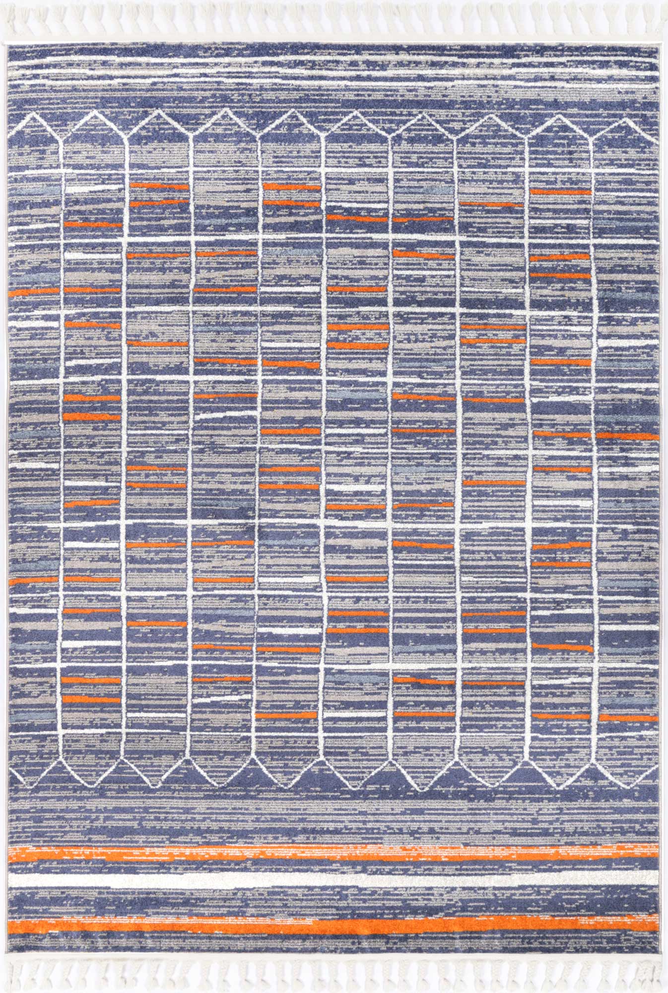 Inca Talca Blue & Orange Contemporary Rug – Luxurious Rugs
